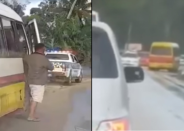 Footage shows police pull over bus driver caught driving wrong way on ...